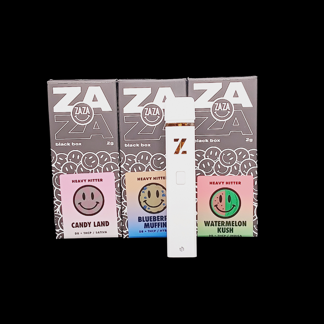 Zaza Disposable Vape Pens - 2 gram Heavy Hitter blend - D8 THC + THCP ...